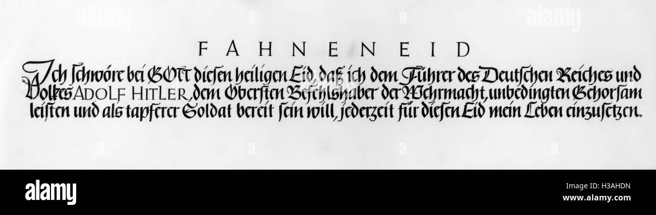 Oath of allegiance of the Wehrmacht Stock Photo - Alamy
