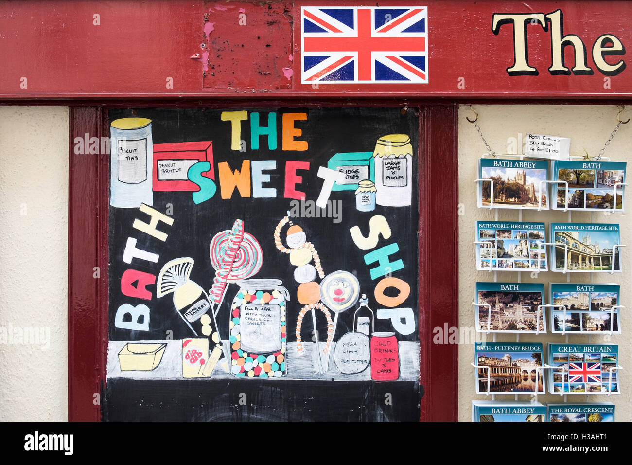 Exterior view of the Bath sweet shop in the historic city of Bath ...