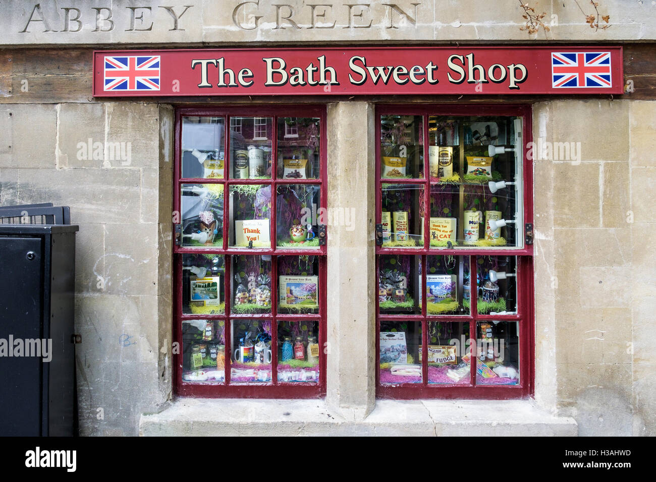 Exterior view of the Bath sweet shop in the historic city of Bath ...