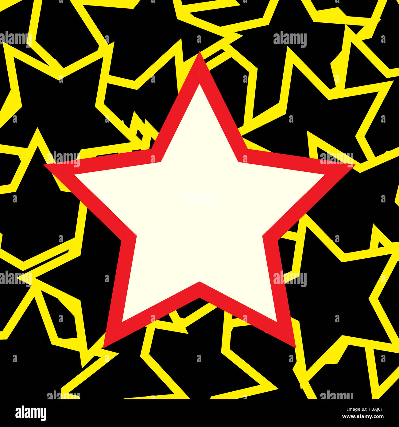 Red and White Star Over Yellow and Black Stars Background Stock Photo ...