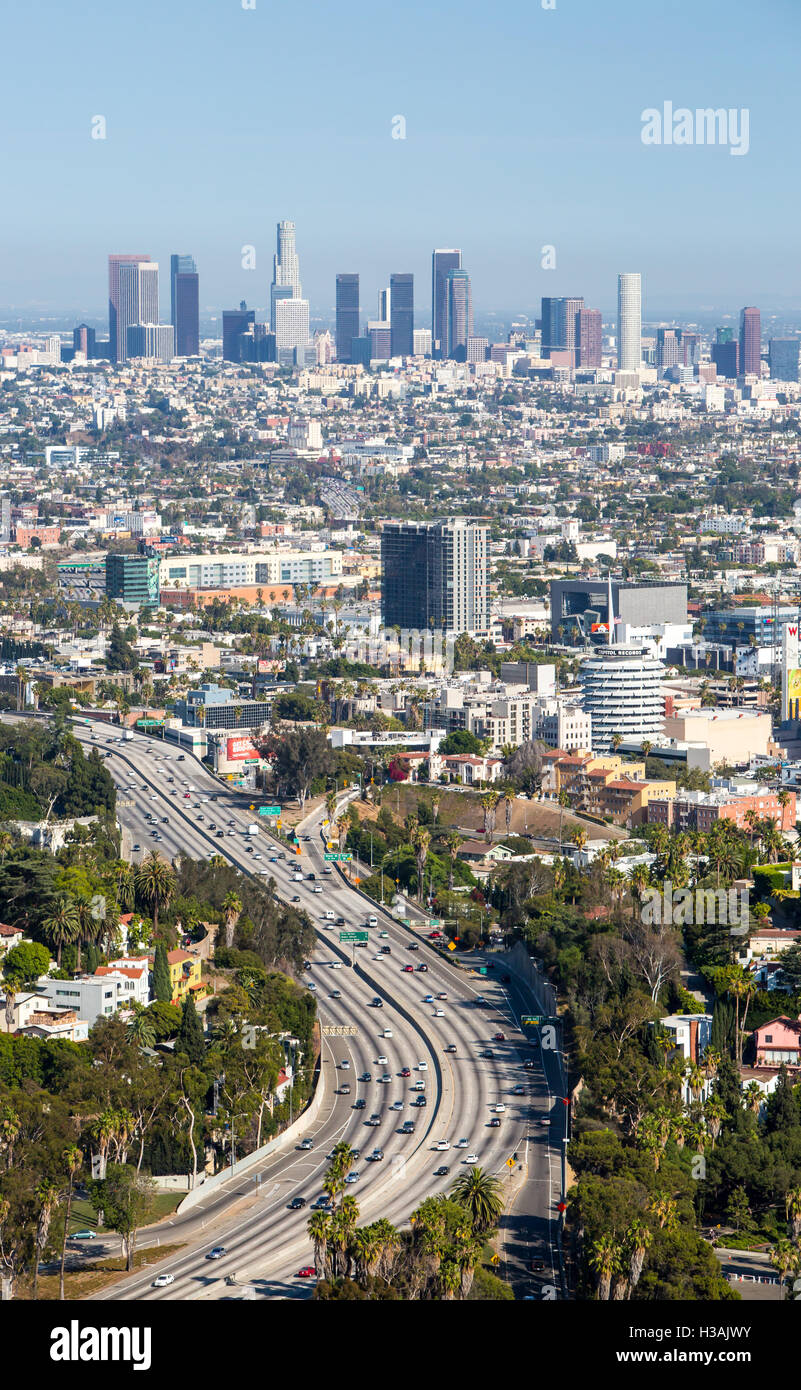 Los angeles freeway aerial hi-res stock photography and images - Alamy