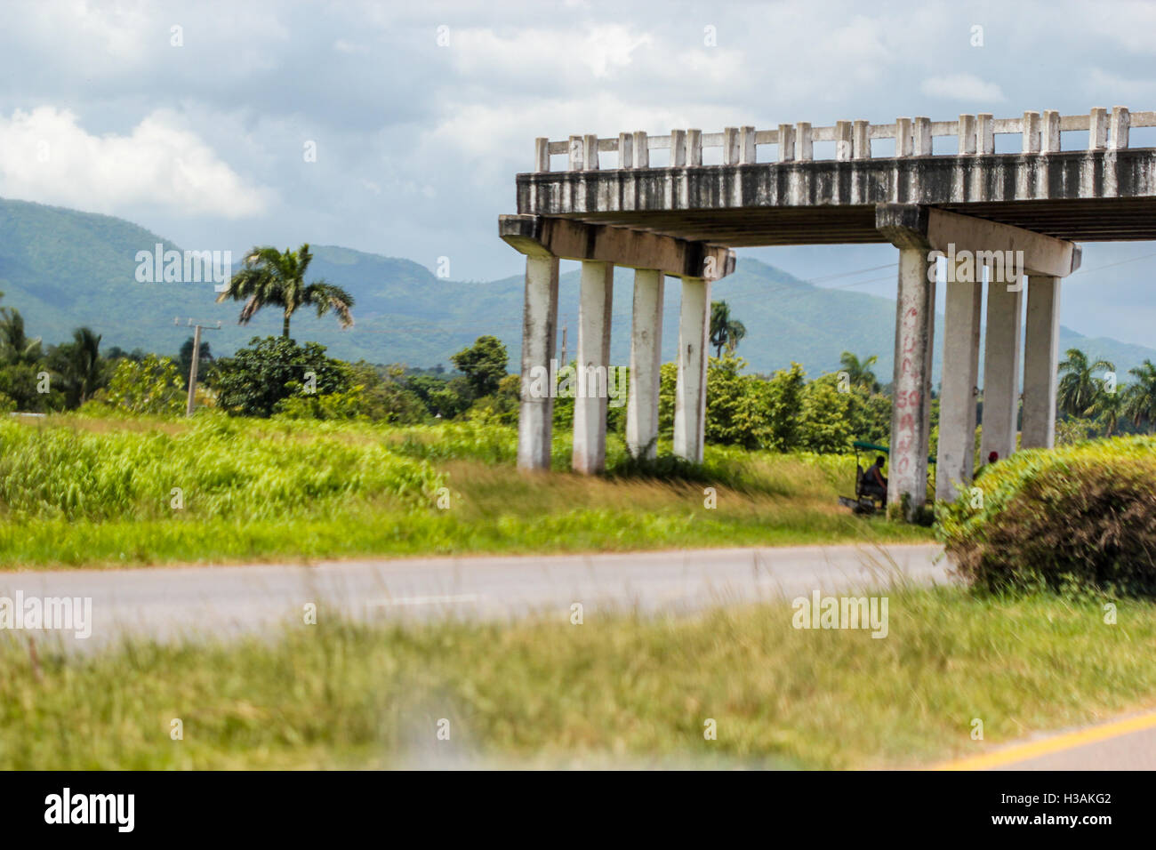 Empty but green fields in tropical countries like Cuba next to the ...
