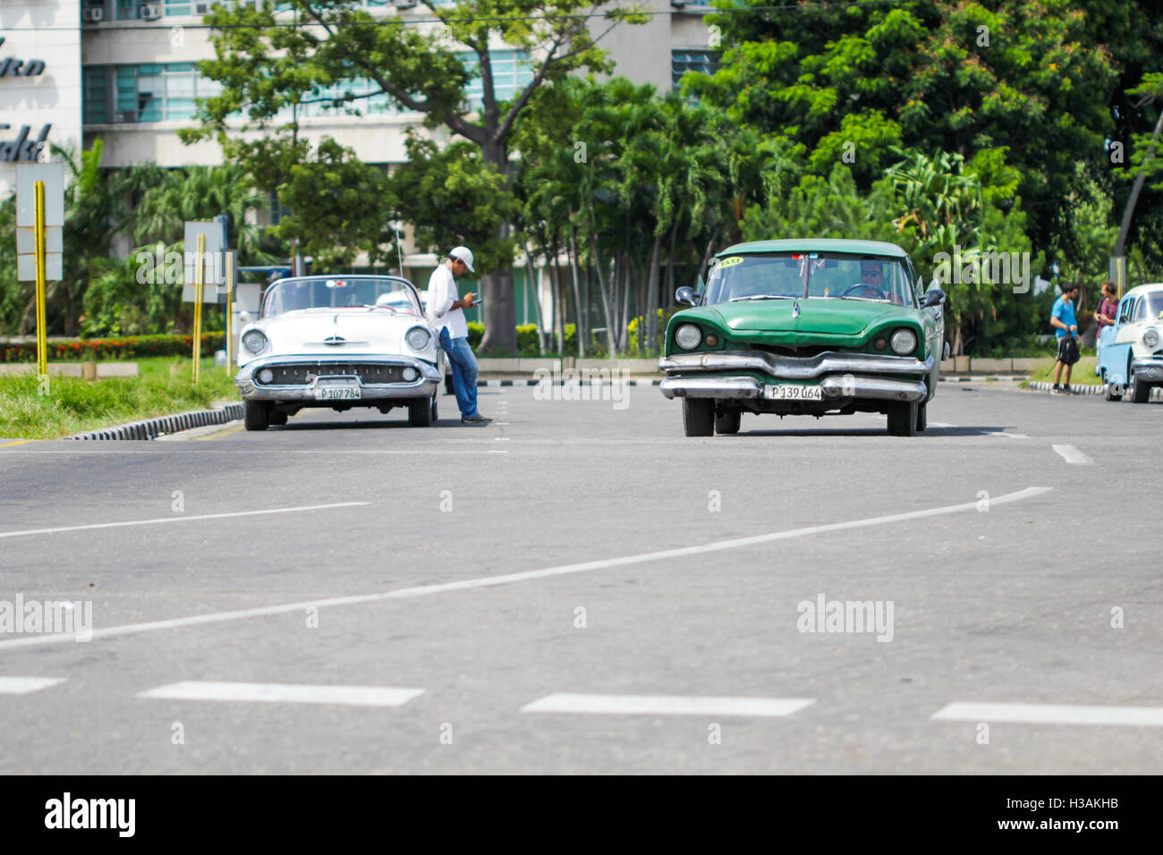 Lovely view in Cuba seeing old attractive admirable American and ...