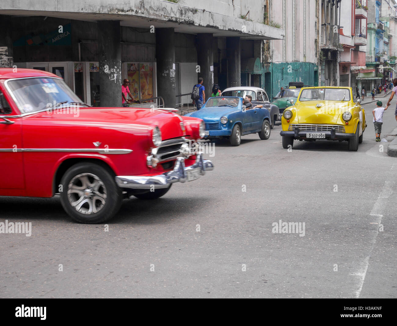 Lovely view in Cuba seeing old attractive admirable American and ...