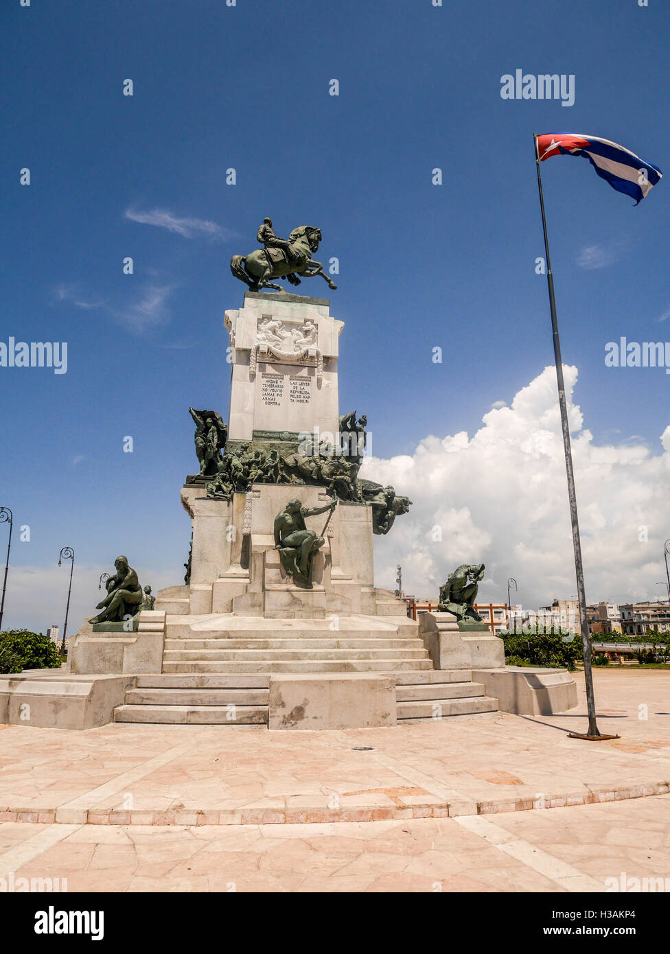 Cuban national symbols, flag in the main square Stock Photo - Alamy