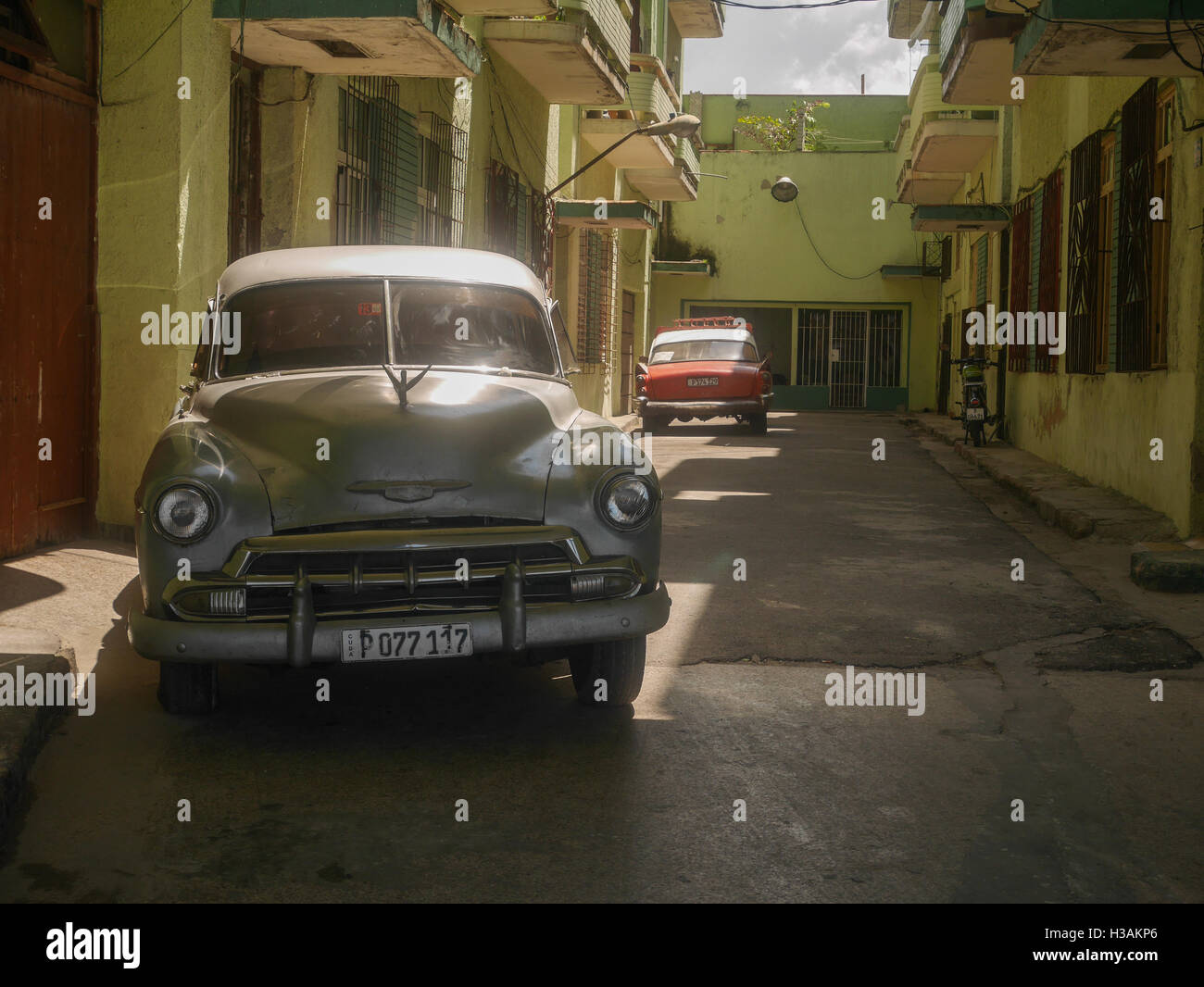 Lovely view in Cuba seeing old attractive admirable American and ...