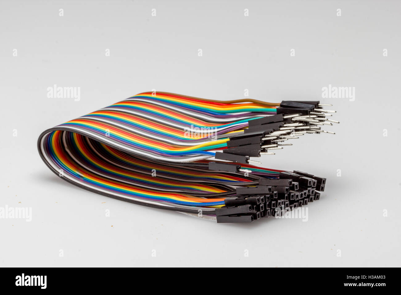 Rainbow color cables Stock Photo - Alamy
