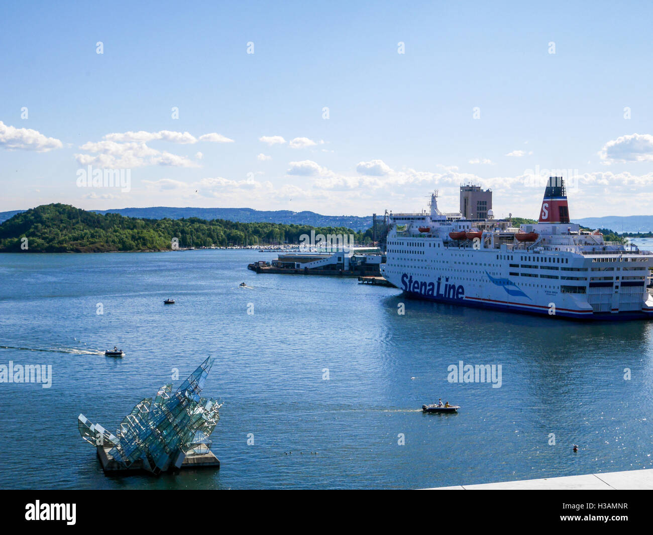 Water front with a beautiful scenery with ships and deep waters that ...
