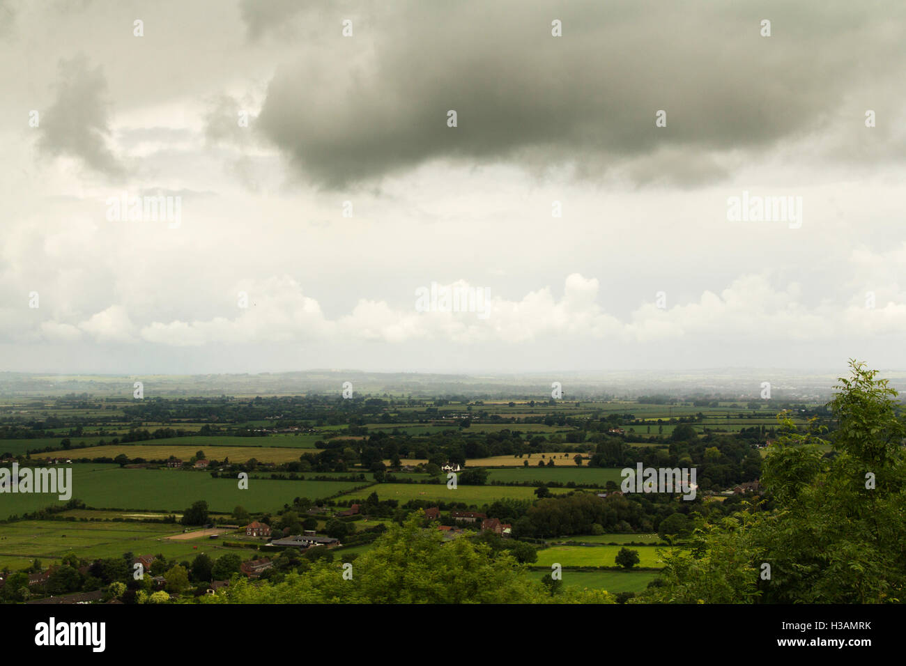 Cloudy view over the Chilterns in Buckinghamshire, England Stock Photo ...