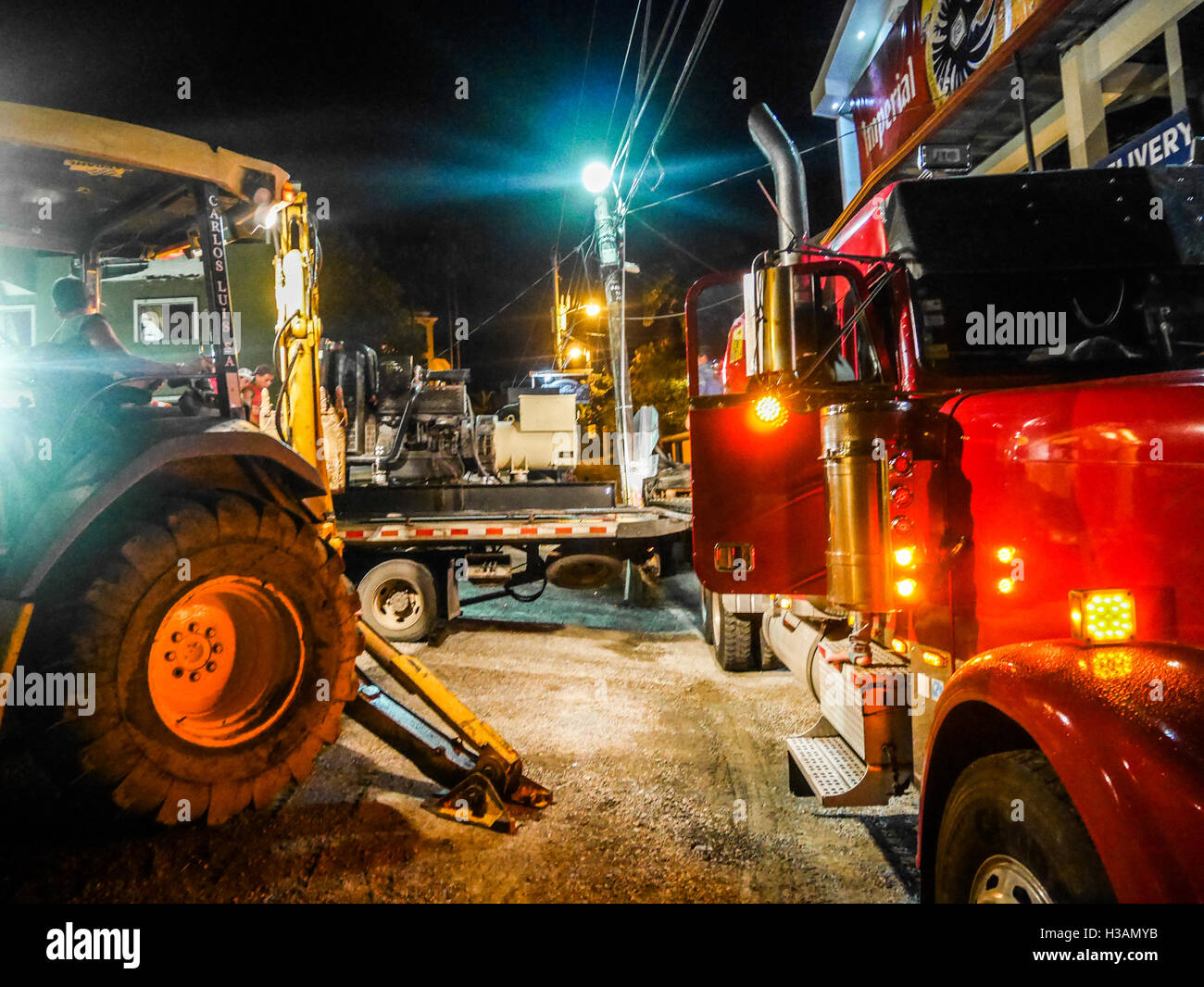 Night in construction site Stock Photo - Alamy