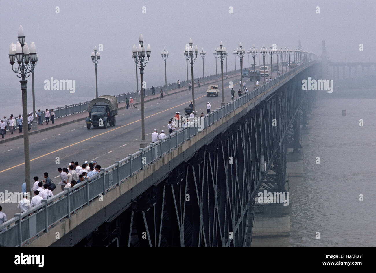 Yangtze River Railway Bridge, Nanjing, Jiangsu Province, China Stock ...