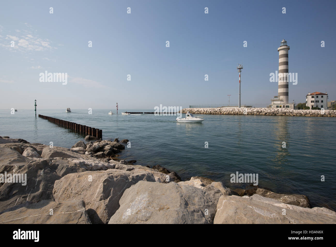 Piave Vecchia lighthouse at the mouth of the Sile river Stock Photo - Alamy