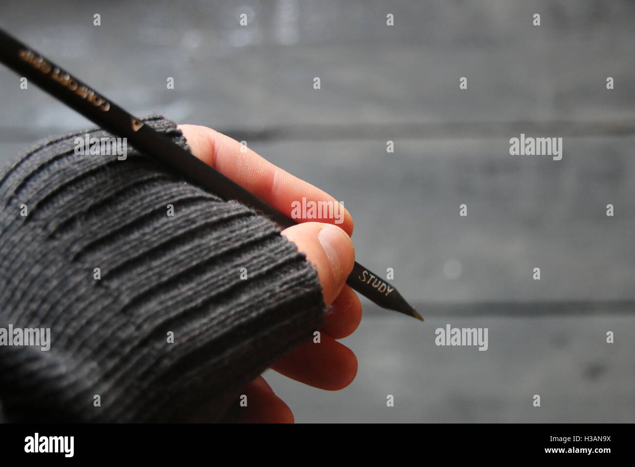 Study inscription on pencil Stock Photo - Alamy