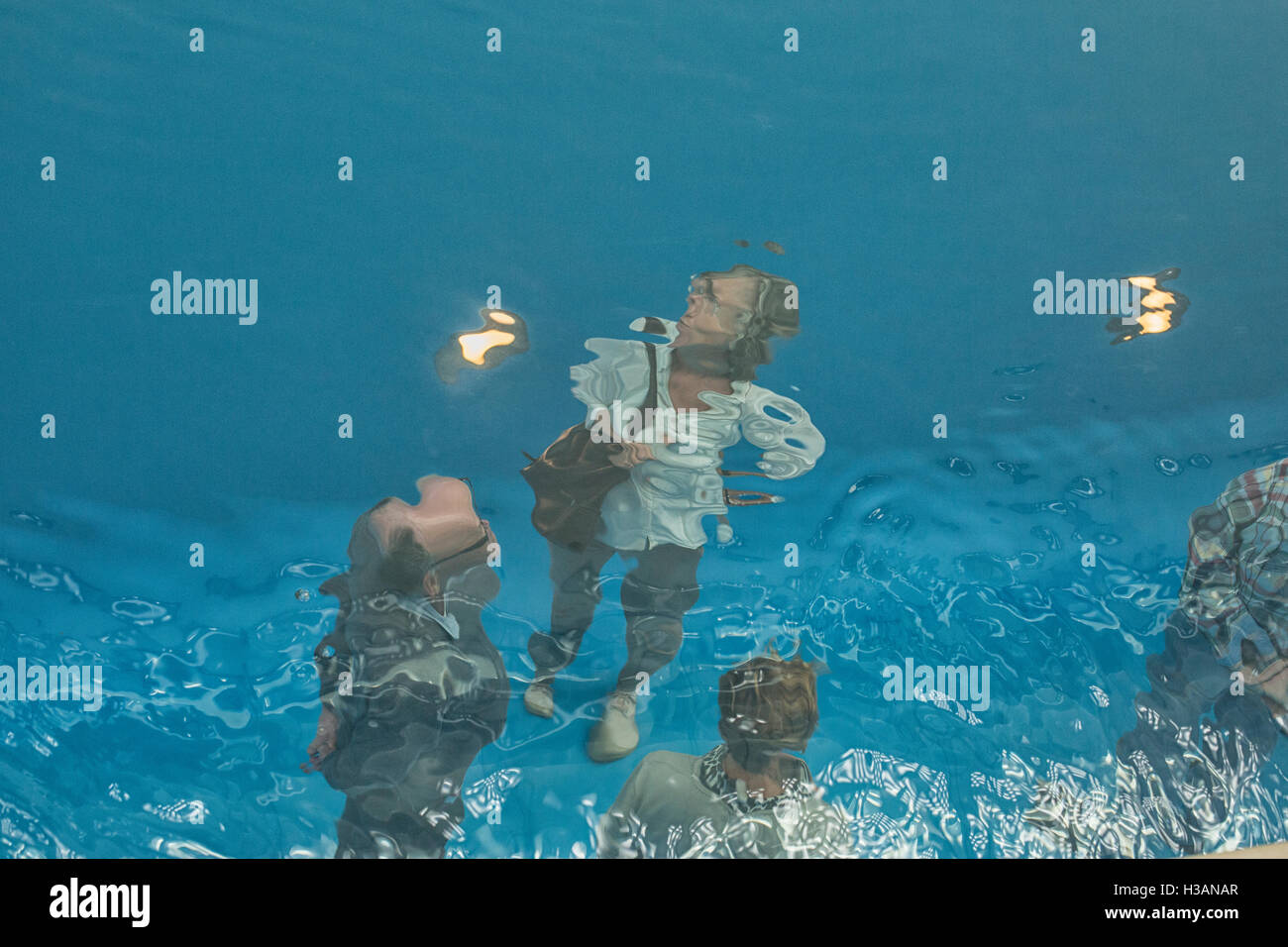 The fake "Swimming Pool" by argentinian artist Leandro Ehrlich with ...