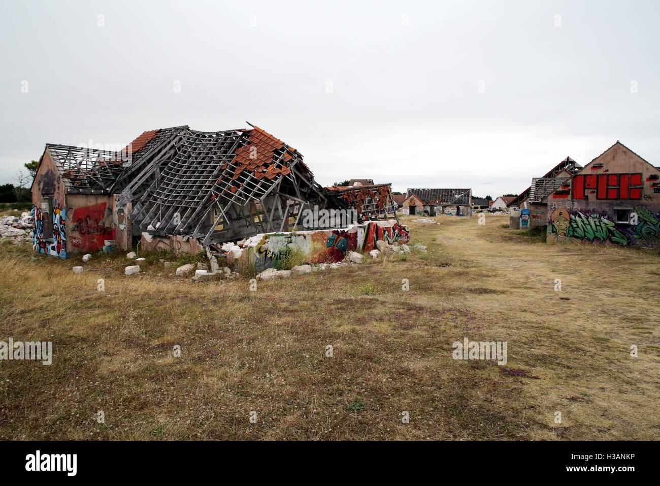 The ghost Normandy seaside town of Pirou-Plage, built in the 90s and ...