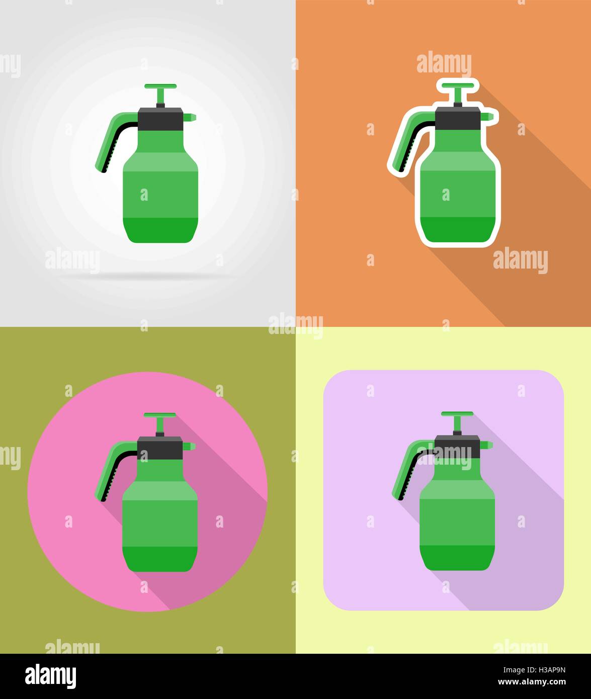 gardening tool sprayer flat icons vector illustration isolated on background Stock Vector Image ...