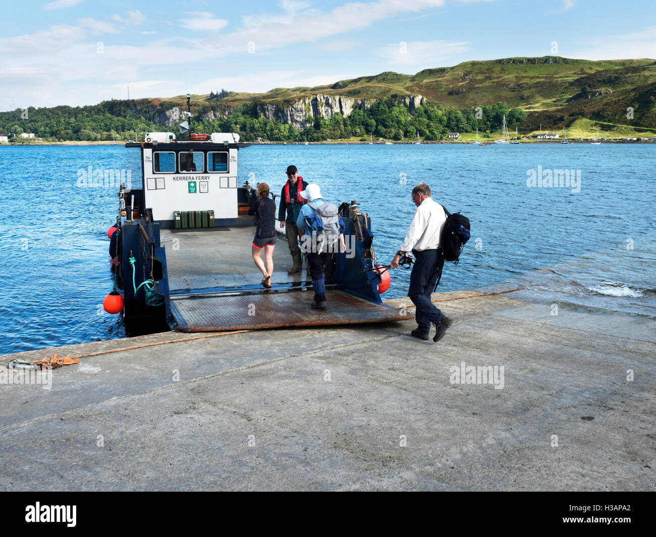 Boarding the Kerrera Ferry to the Mainland on the Isle of Kerrera ...