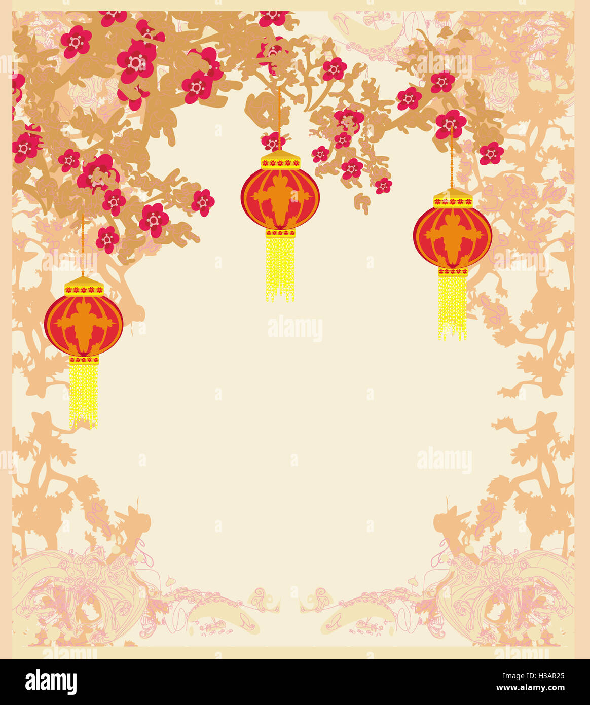 Lantern good luck peace prayer during autumn festival hi-res stock ...