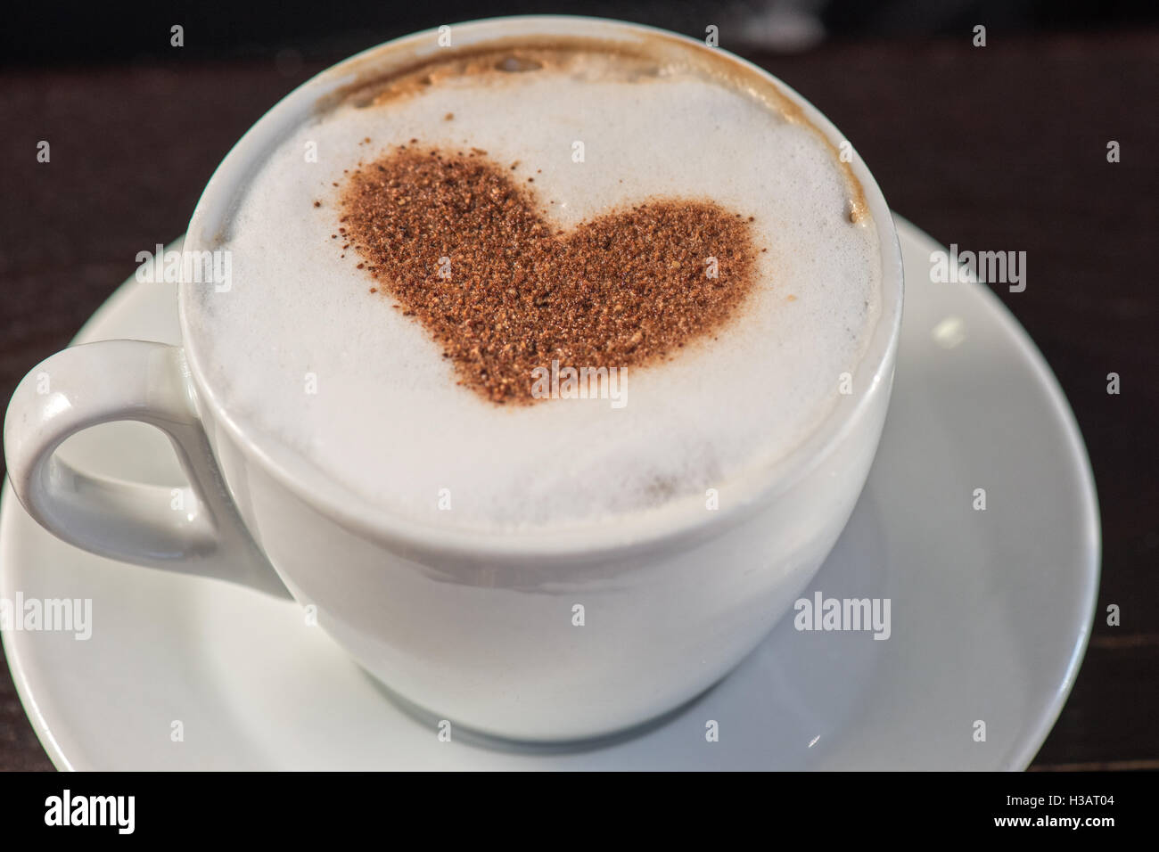 Coffee heart shape Stock Photo - Alamy