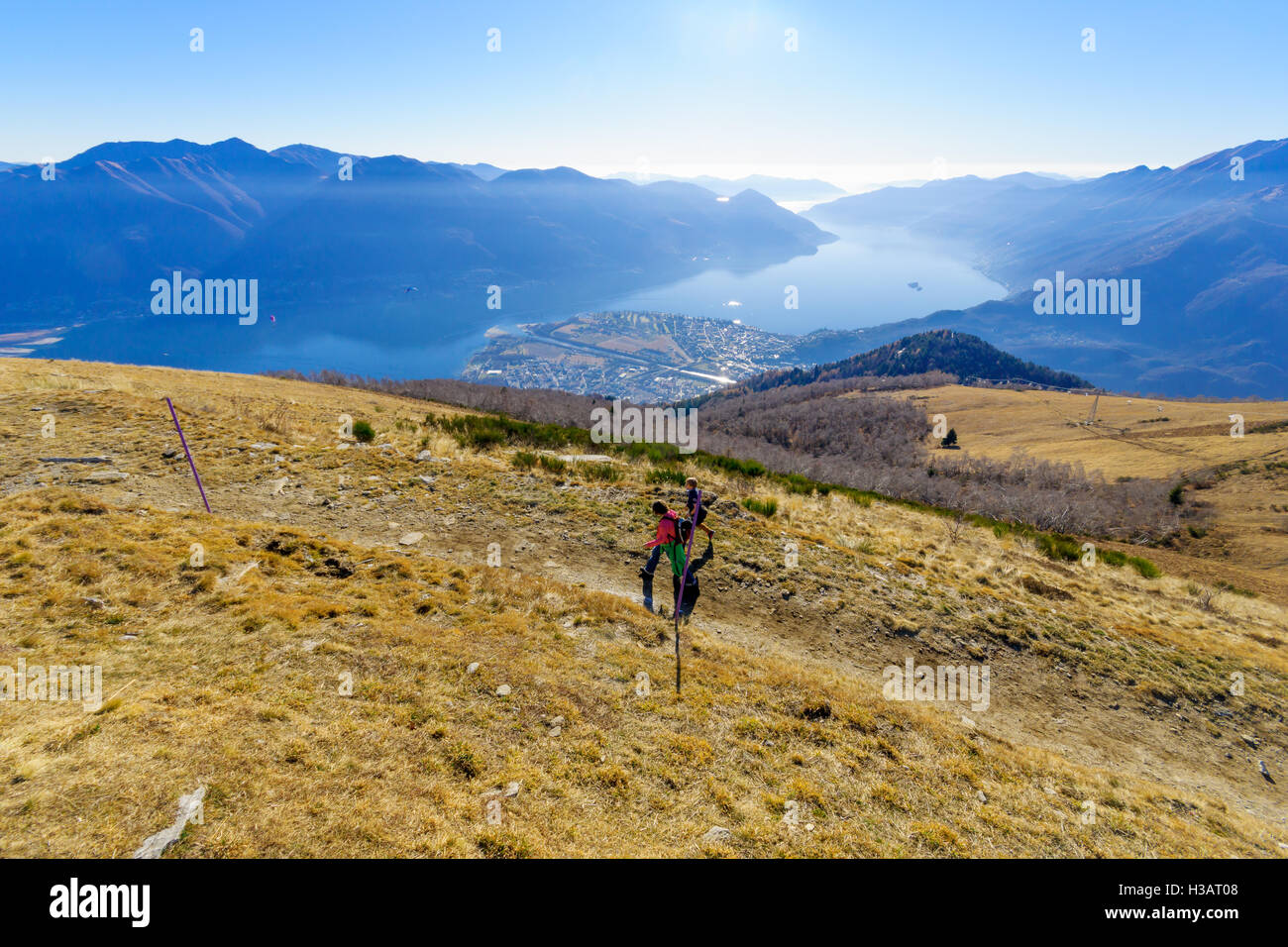 LOCARNO, SWITZERLAND - DECEMBER 28, 2015: View of Locarno and Lake ...
