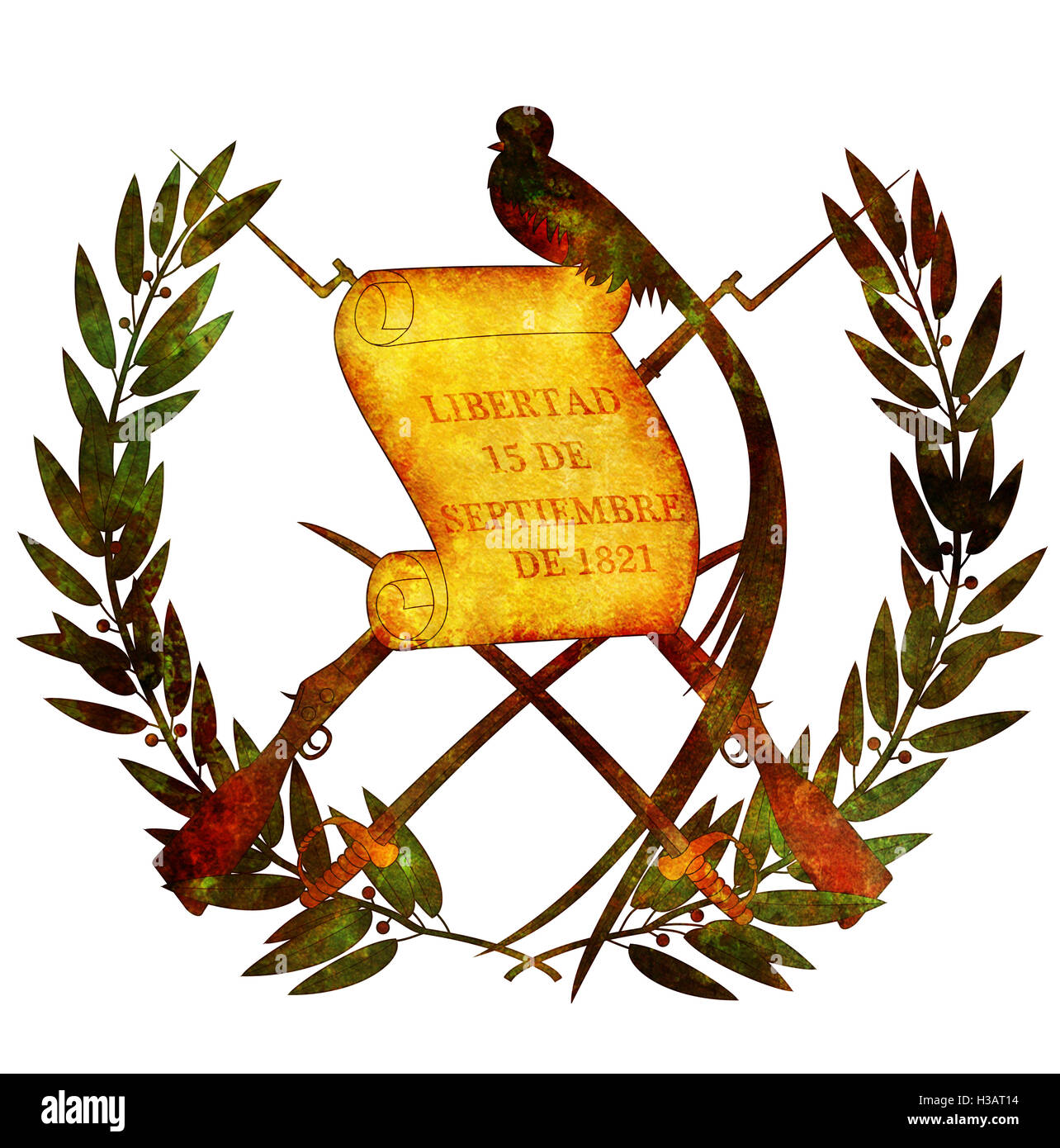 old isolated over white coat of arms of guatemala Stock Photo - Alamy