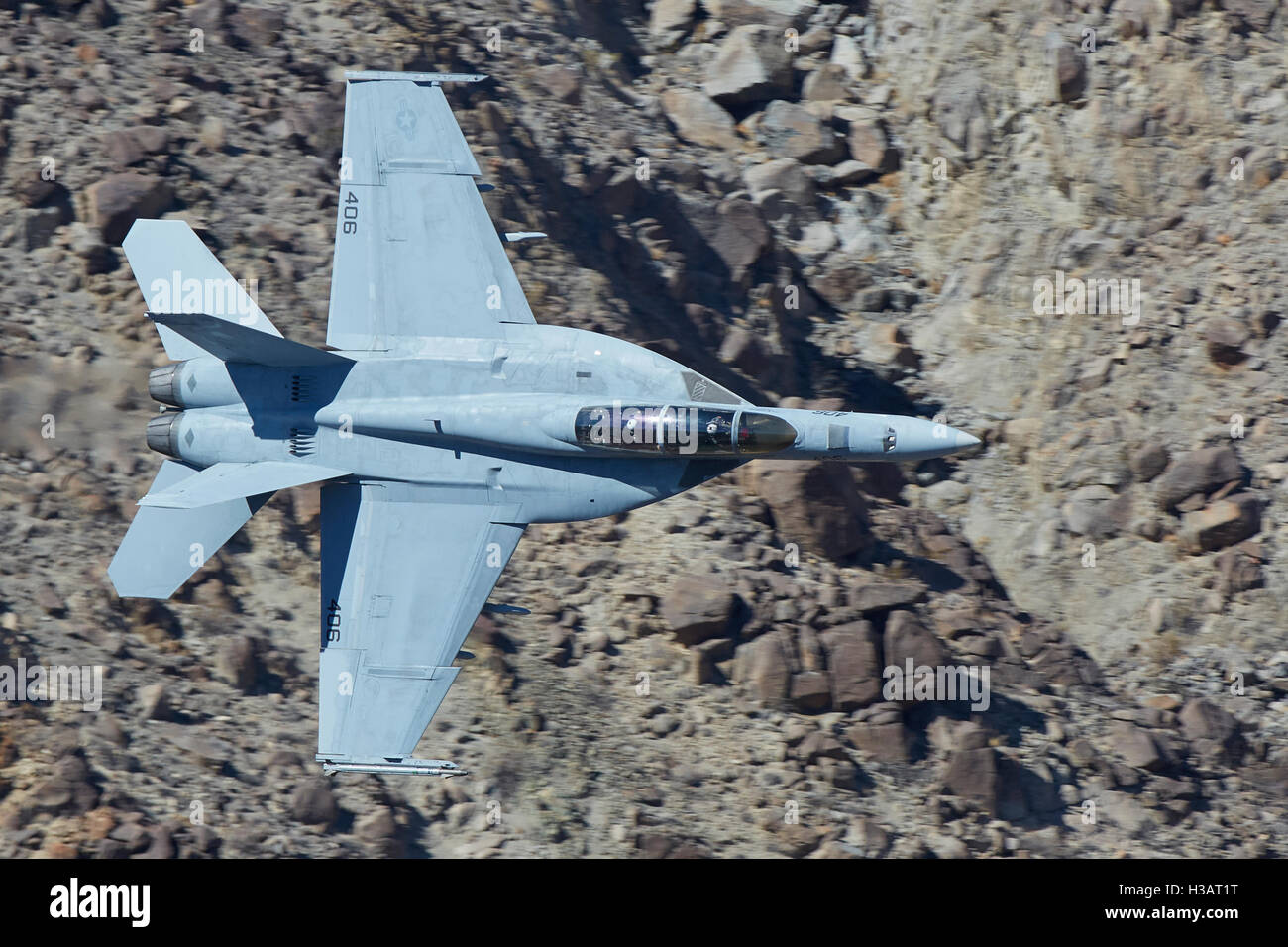 United States Navy F/A-18F Super Hornet Jet Fighter, Flying At Low ...