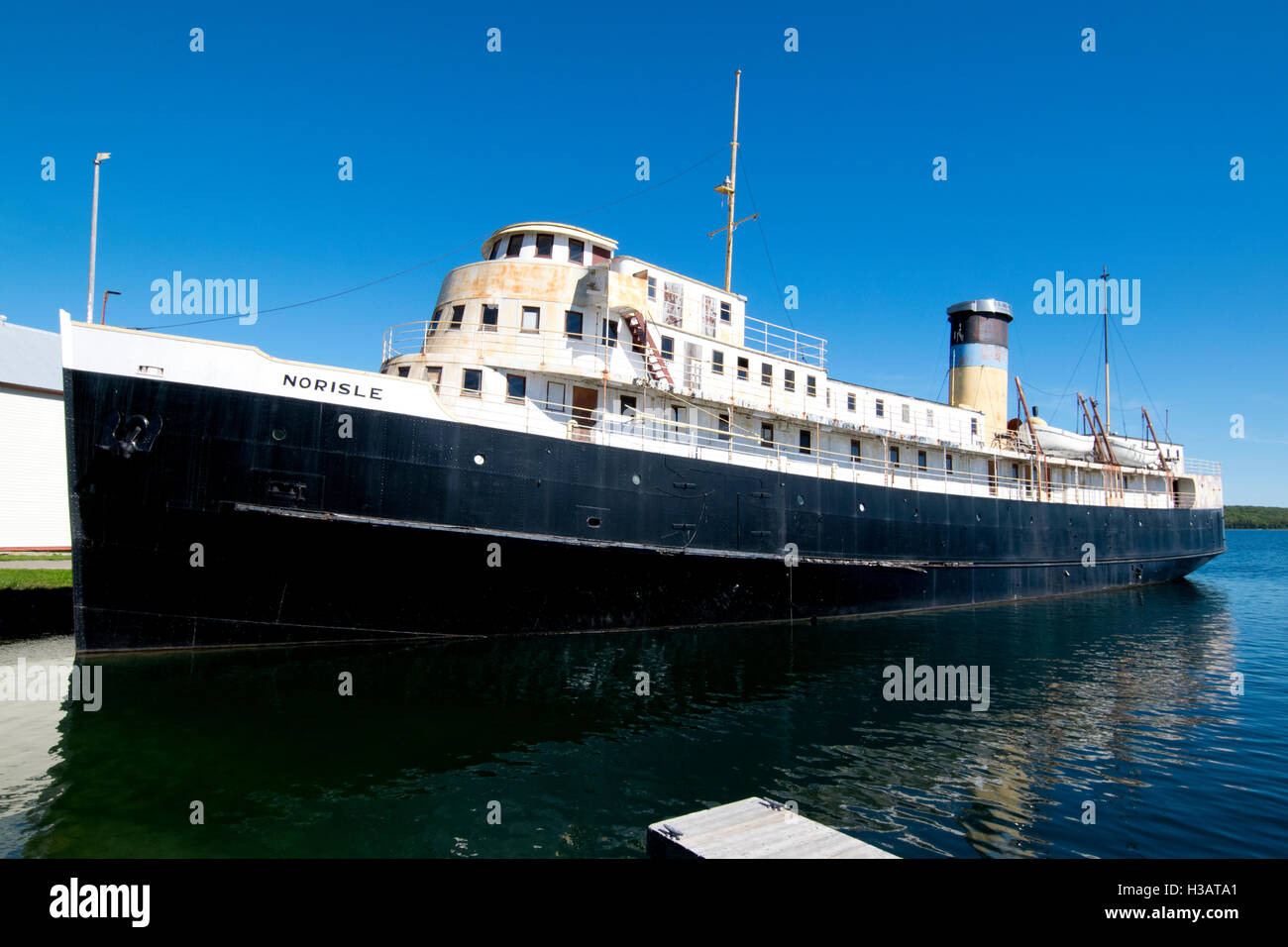 The Norisle, permanently tied up in Manitowaning, Ontario Stock Photo ...