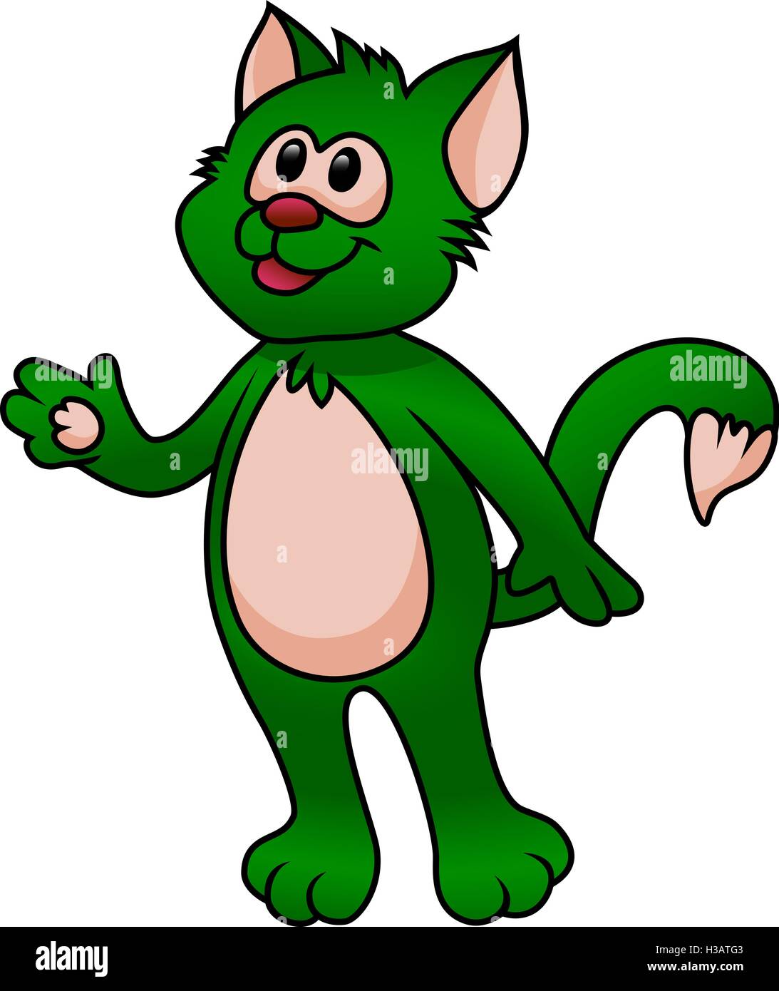 Green Cat Clipart