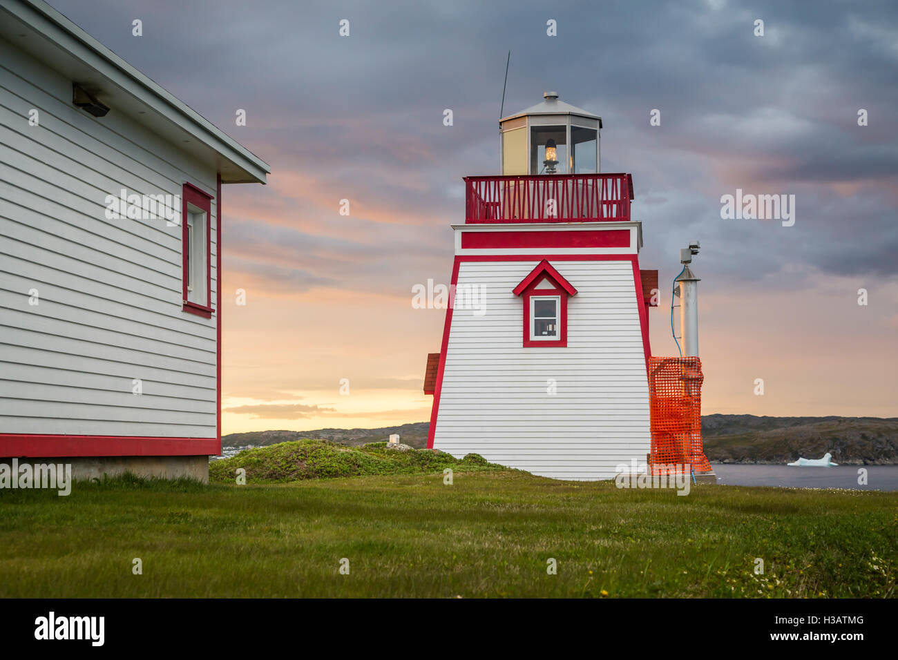 A small lighthouse at Fisherman's Point in St. Anthony, Newfoundland ...