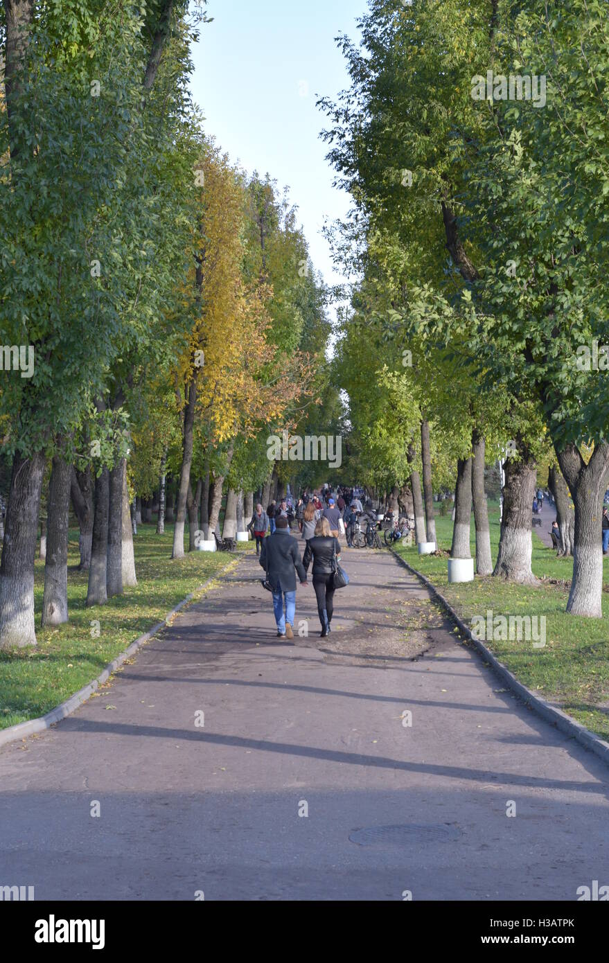 People walking in a park in Tver, Russia Stock Photo - Alamy