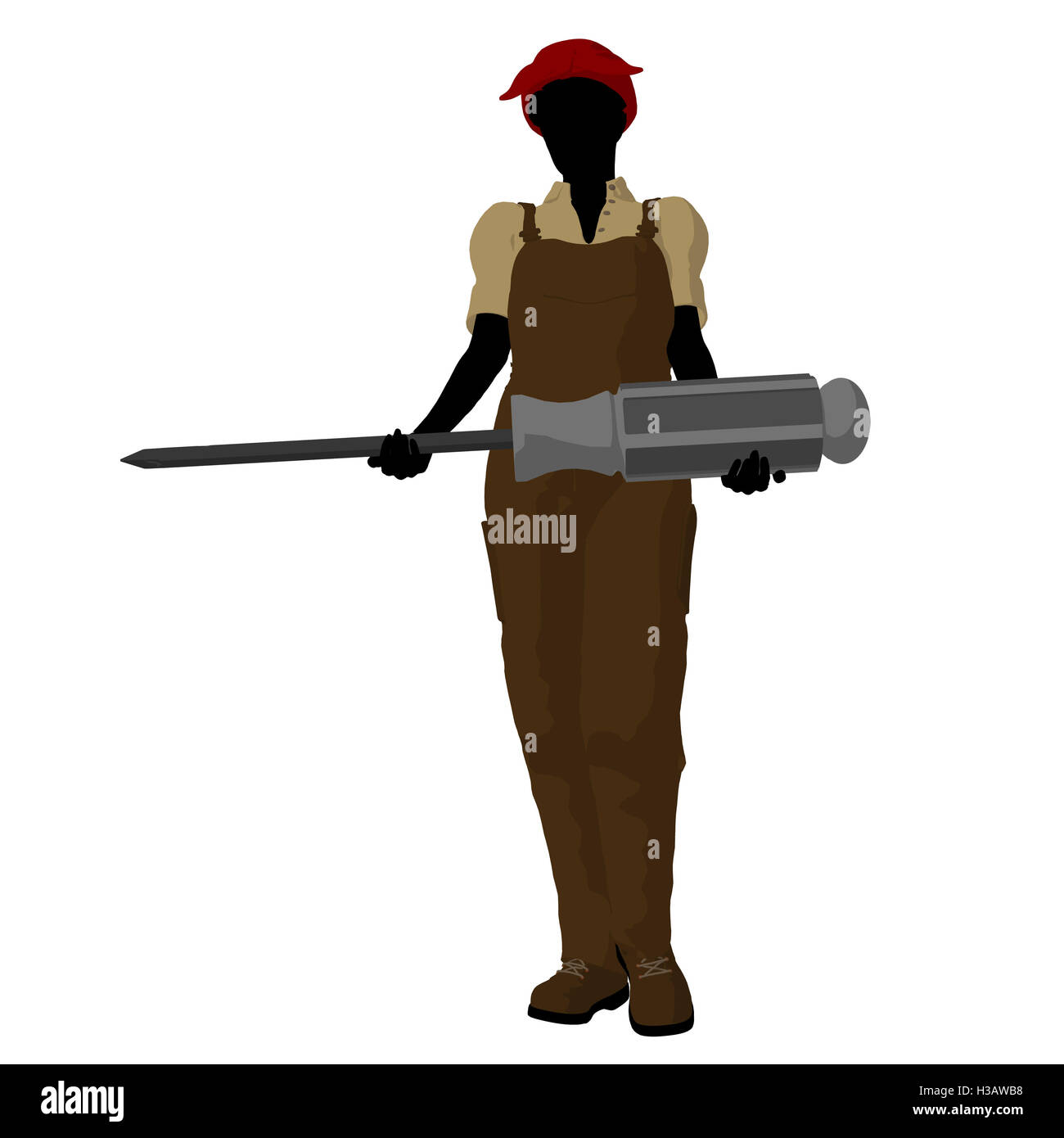 Female Mechanic Silhouette Stock Photo - Alamy