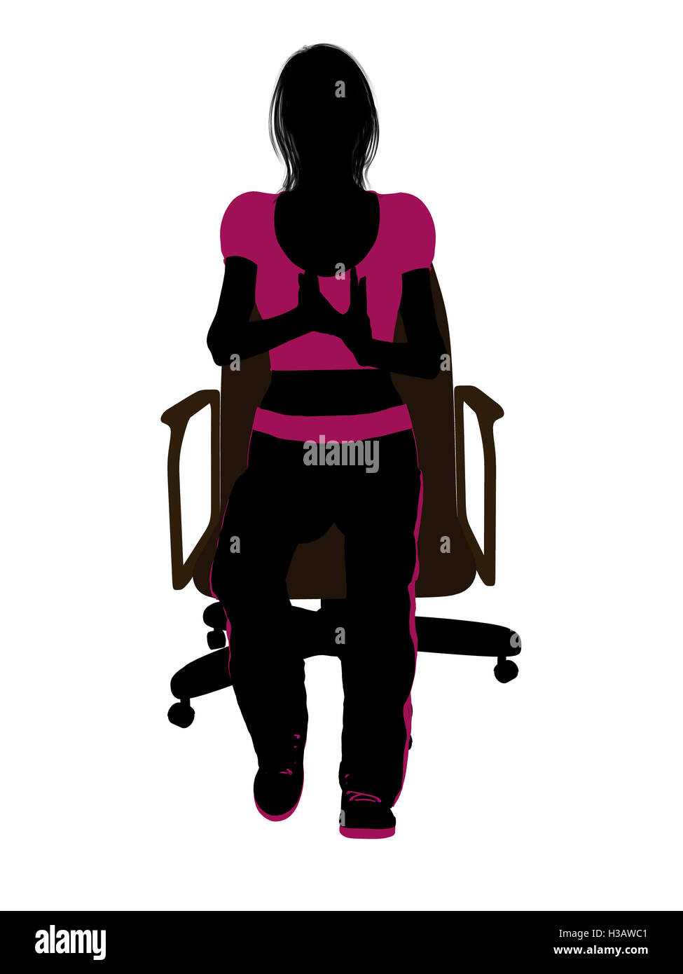 Female Workout Sitting On A Chair Silhouette Stock Photo - Alamy