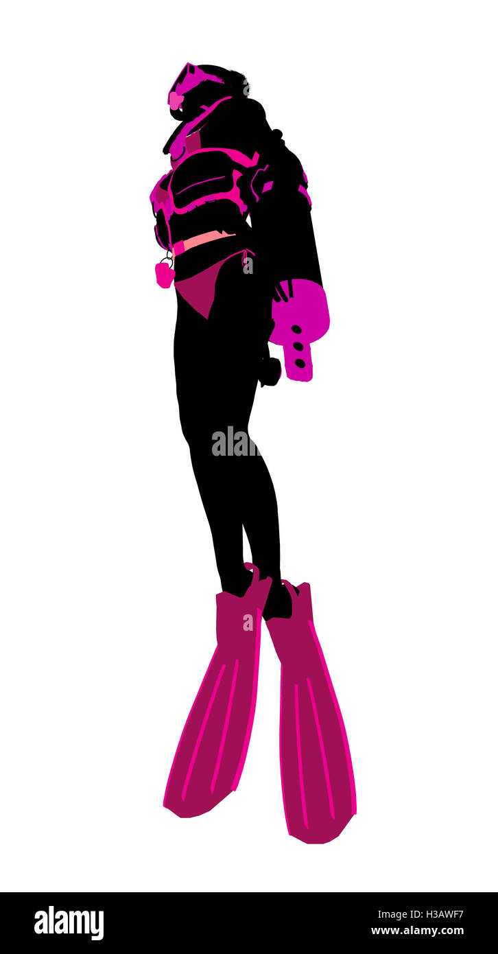Scuba diving illustration silhouette Cut Out Stock Images & Pictures ...