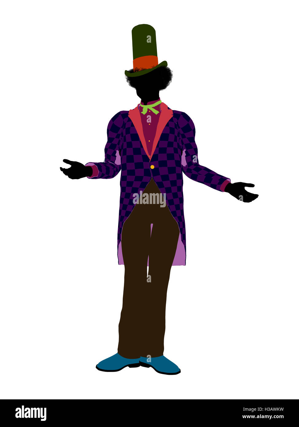 MadHatter Silhouette Illustration Stock Photo - Alamy