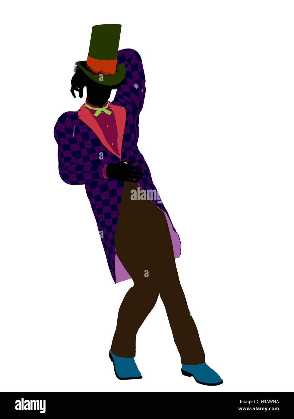 MadHatter Silhouette Illustration Stock Photo - Alamy
