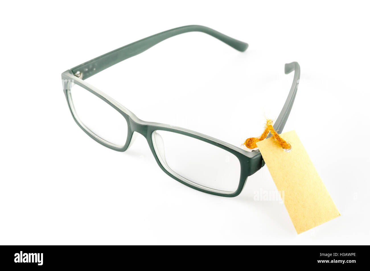 glasses and cost tag Stock Photo - Alamy