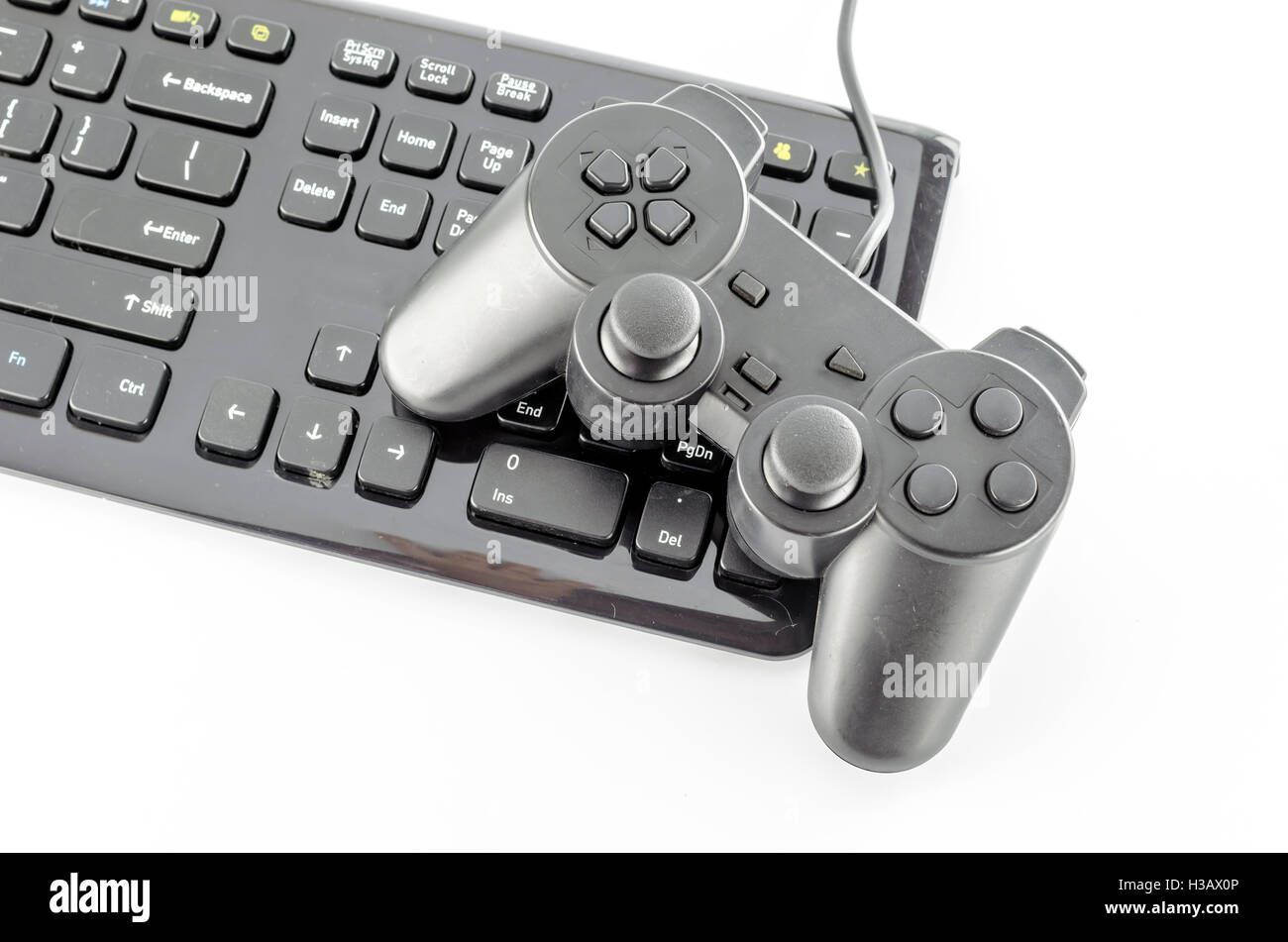 keyboard computer and game controller Stock Photo - Alamy