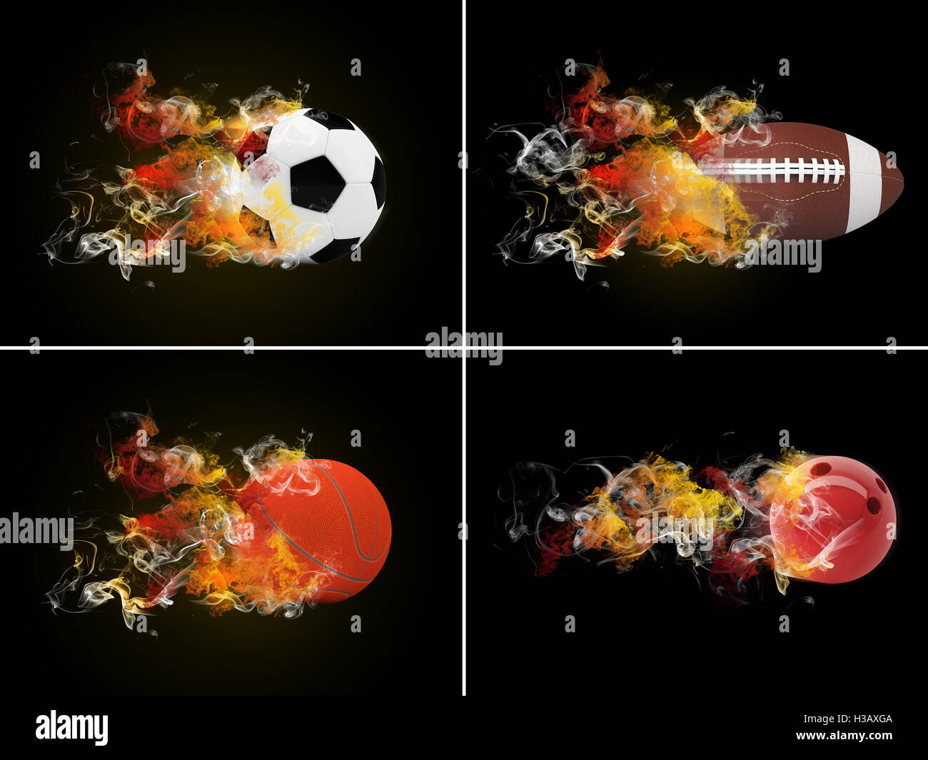 Collection sport balls Stock Photo - Alamy