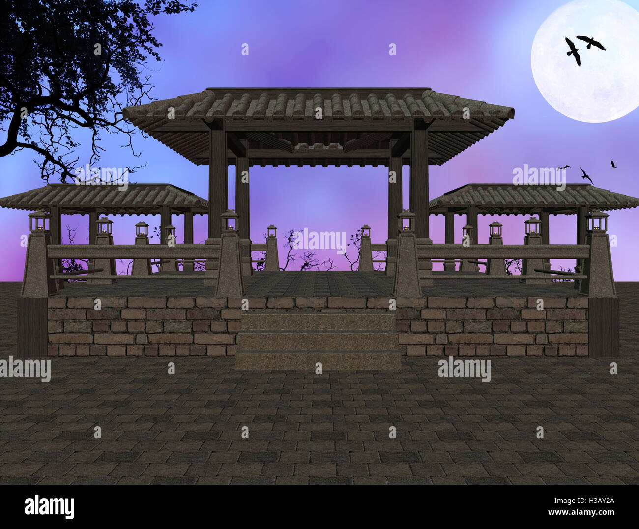 Asian Temple Background Stock Photo - Alamy