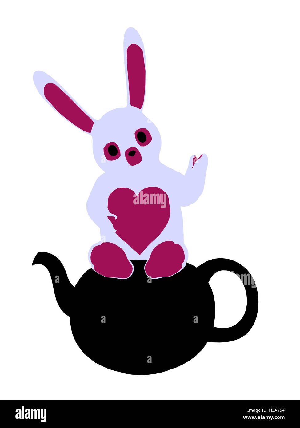 White Rabbit Silhouette Illustration Stock Photo - Alamy