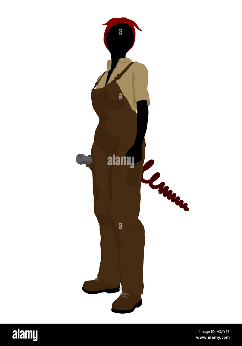 Female Mechanic Silhouette Stock Photo - Alamy