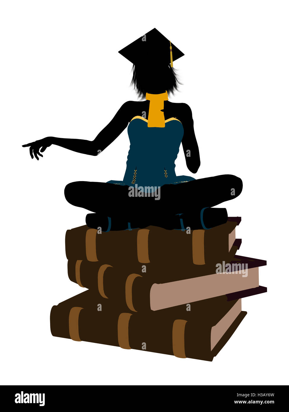 Female Graduate Illustration Silhouette Stock Photo - Alamy
