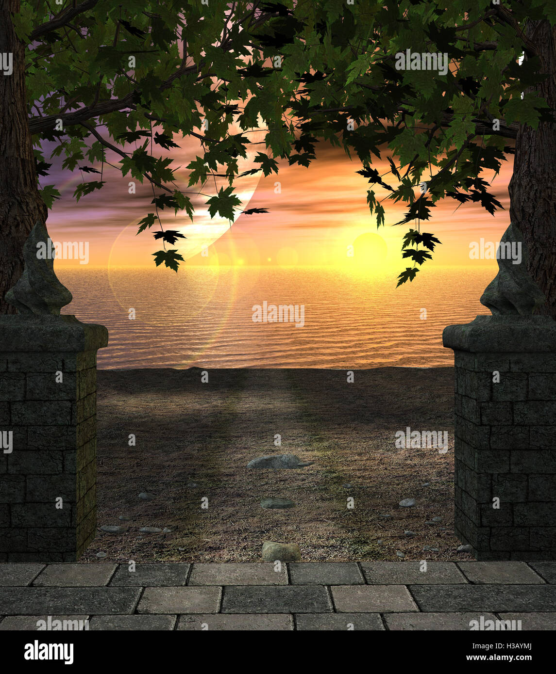 Sunset Outdoor Background Stock Photo - Alamy