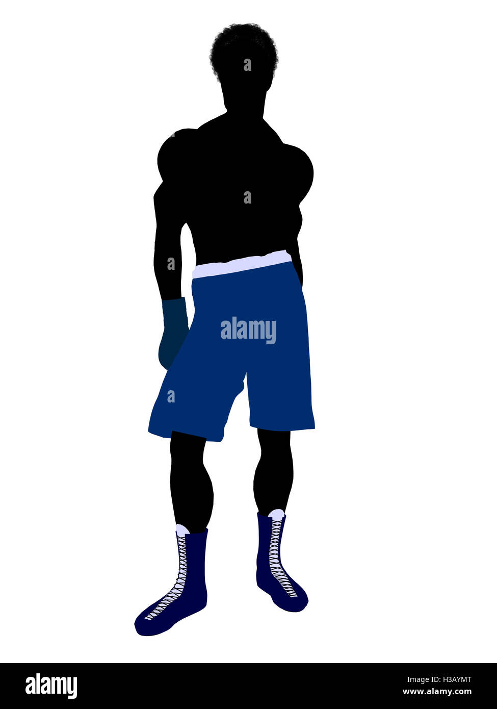 African American Male Boxer Illustration Silhouette Stock Photo - Alamy