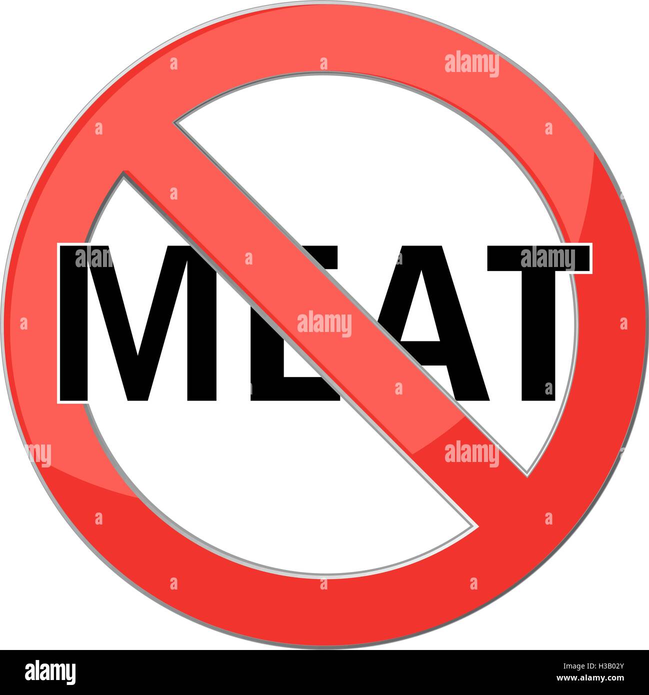 no meat sign Stock Vector Image & Art - Alamy