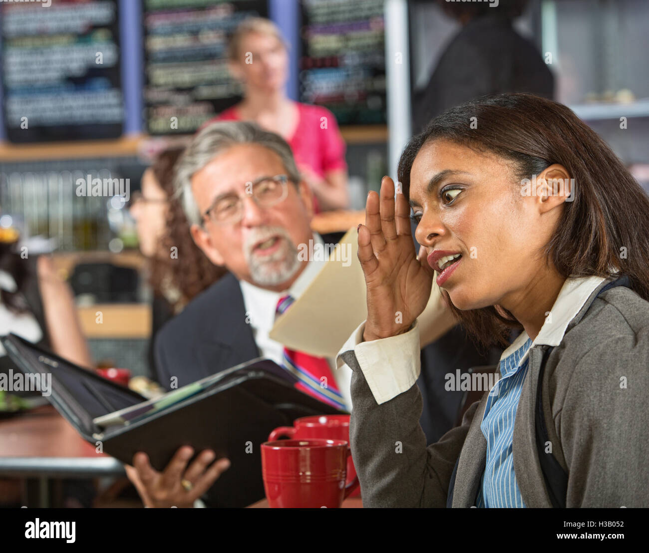 Annoyed with Boss at Lunch Stock Photo - Alamy