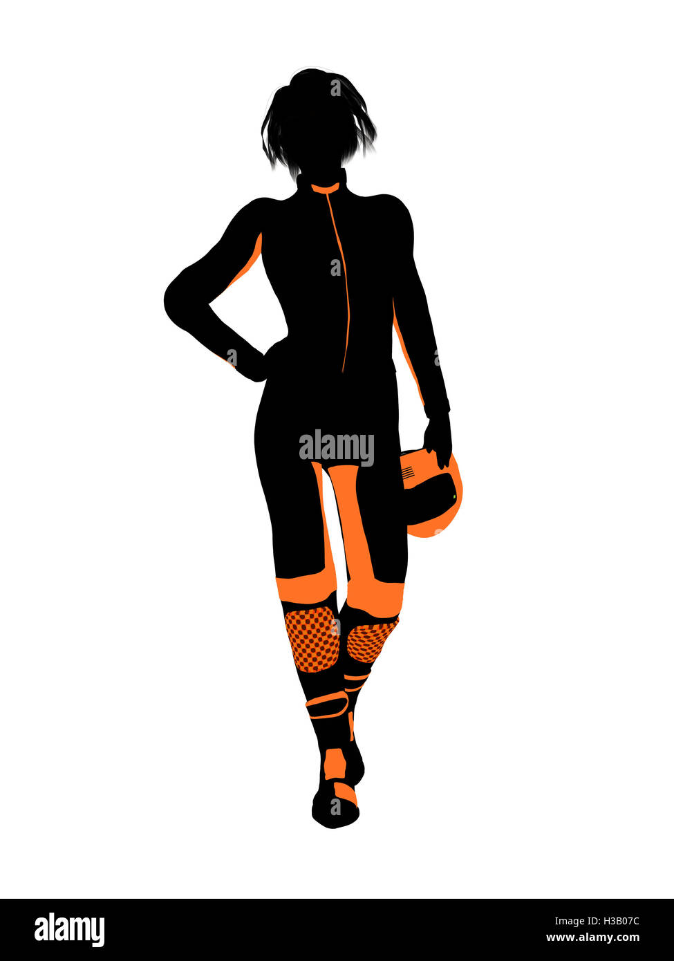 Woman Motorcycle Silhouette High Resolution Stock Photography and ...