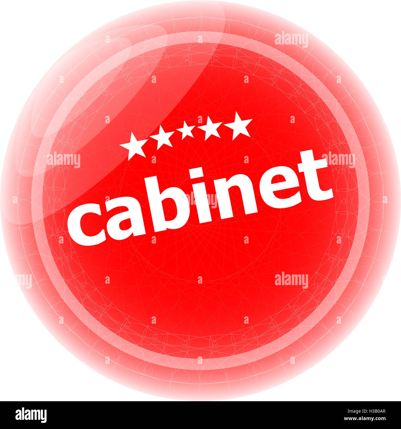 cabinet word stickers red button, web icon button Stock Photo - Alamy