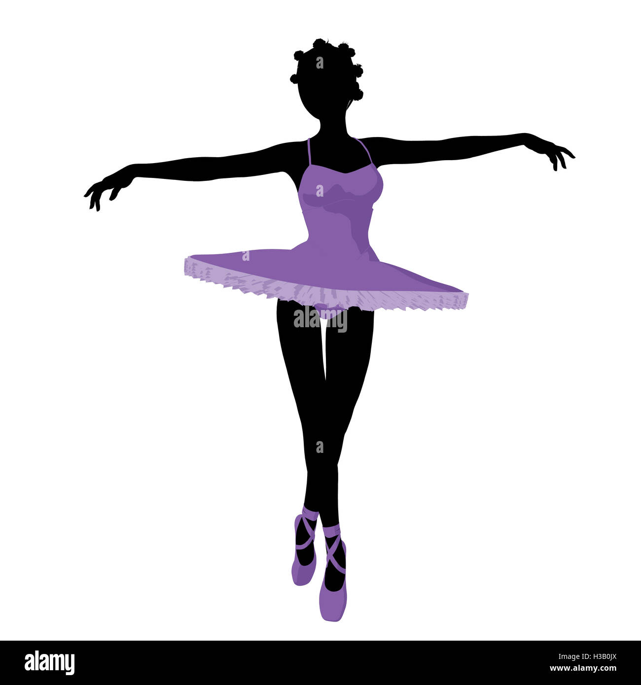 African American Ballerina Illustration Silhouette Stock Photo - Alamy