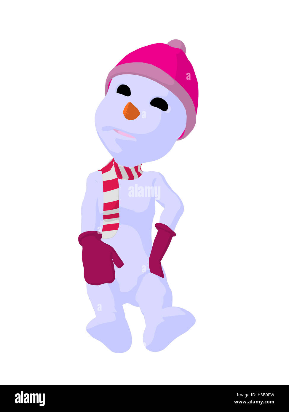 Snowgirl Art Illustration Silhouette Stock Photo - Alamy